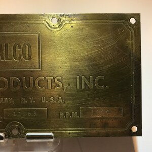 Vintage ALCO 250 Brass Diesel Engine Builders Plate. Brass Alco ...