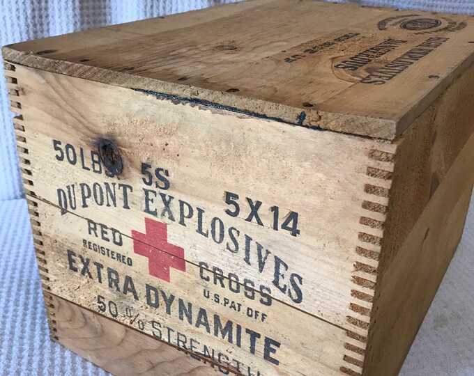 Vintage Dynamite Crate, Wooden Dynamite Box, TNT Box, Wooden Crate ...