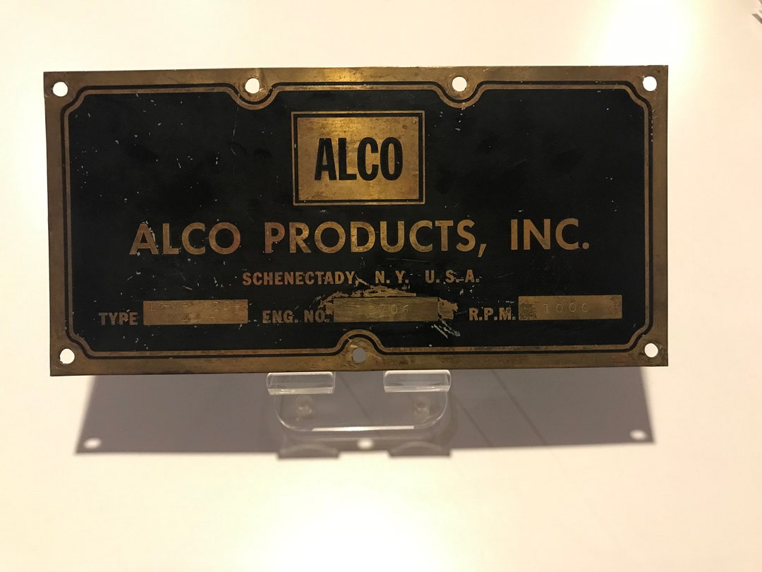 Vintage ALCO 244H Diesel Engine Brass Builders Plate - Etsy