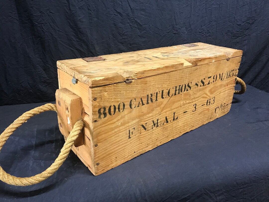 Vintage Wooden Ammo Box. Vintage Ammo Crate. Portuguese Ammo Crate. - Etsy