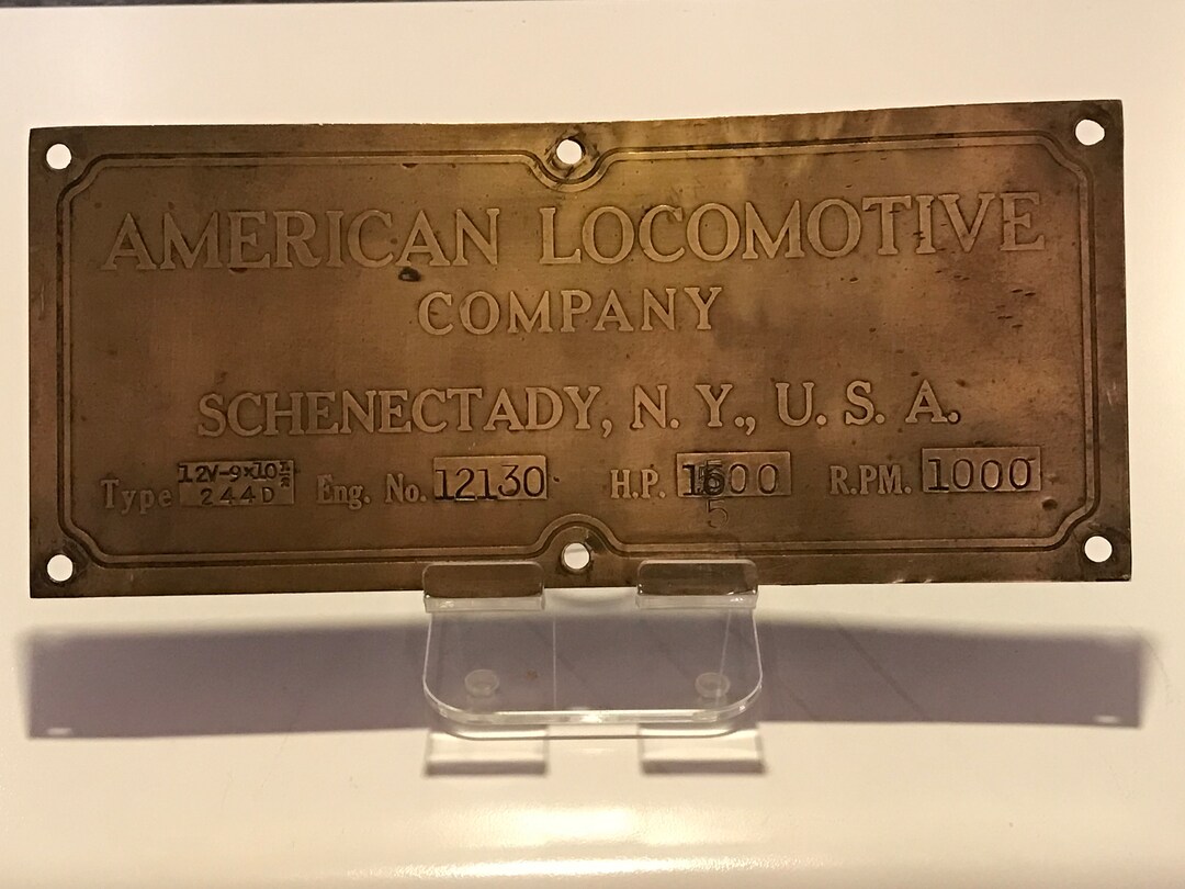 Vintage ALCO 244D Diesel Engine Builders Plate. Alco Builders Name ...