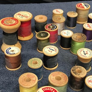 Lot of 35 Wood Spools With Thread. Thread Lot. Wooden Spools. - Etsy