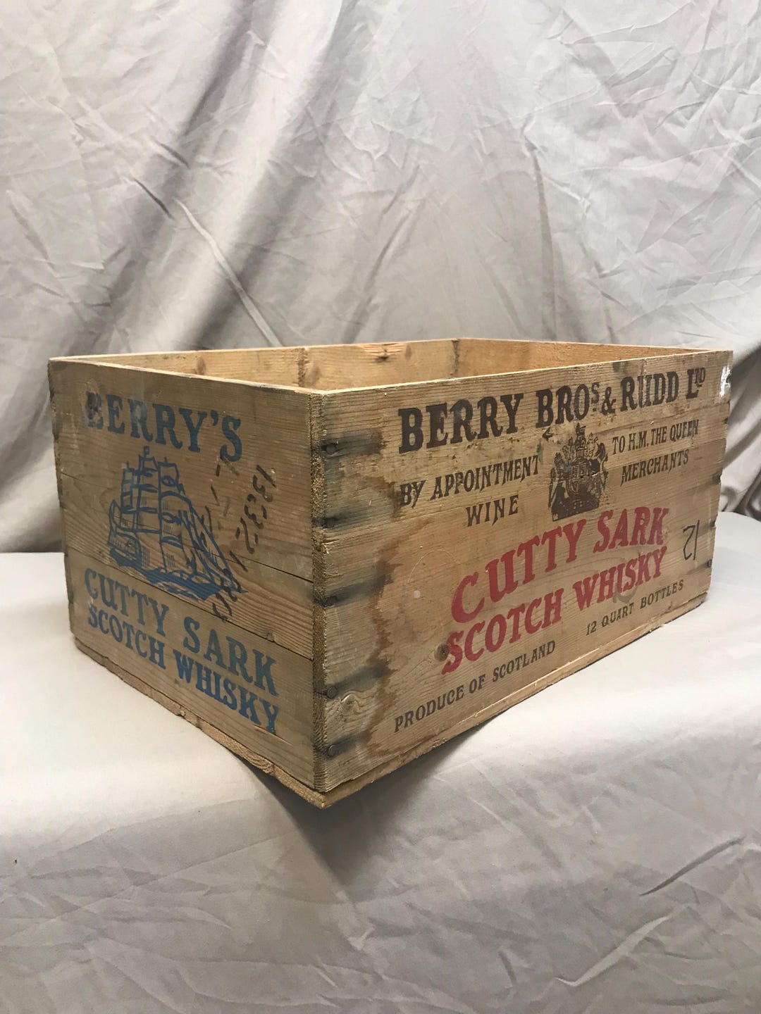 Vintage Cutty Sark Scotch Whisky Crate: Mid-century Wooden Liquor ...