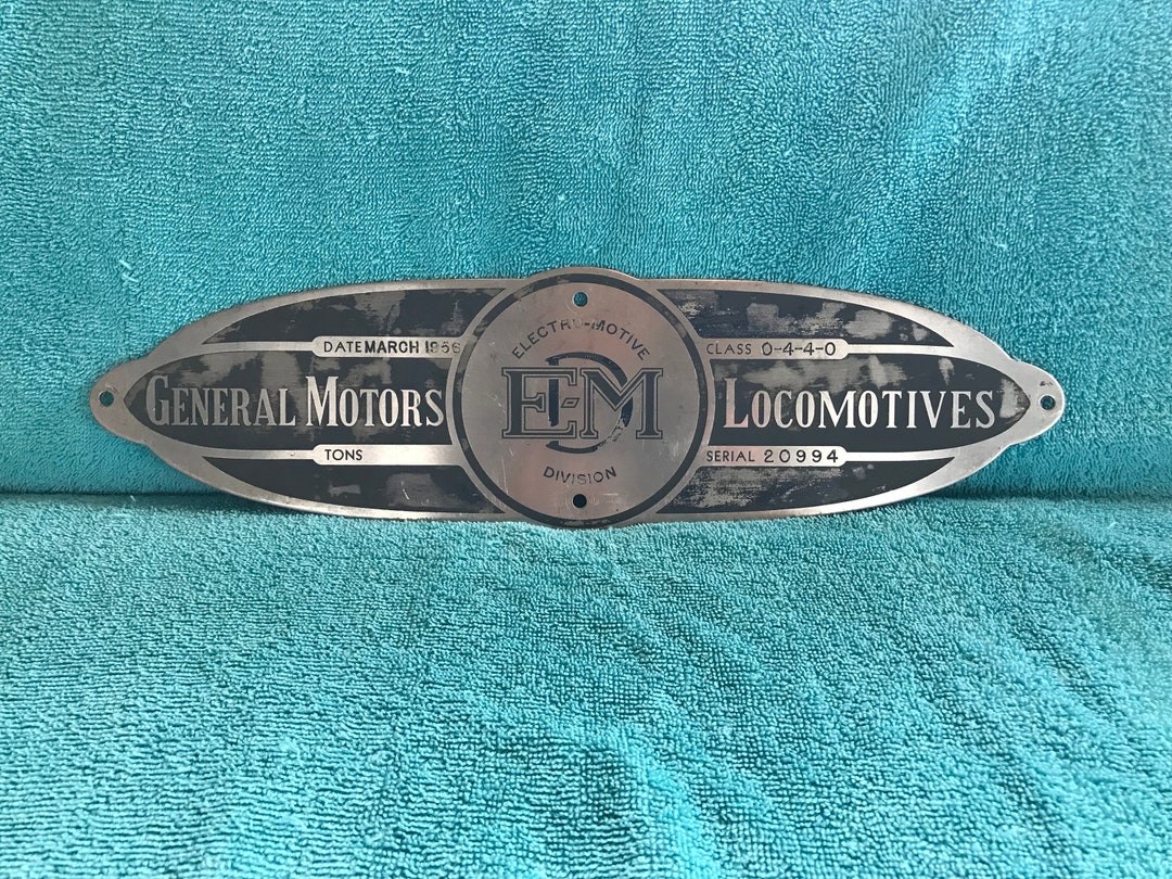 Vintage General Motors EMD Hotdog Builders Plate. Builders Plate. New York Central GP 9 ...