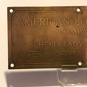 Vintage ALCO 244D Diesel Engine Builders Plate. Alco Builders Name ...