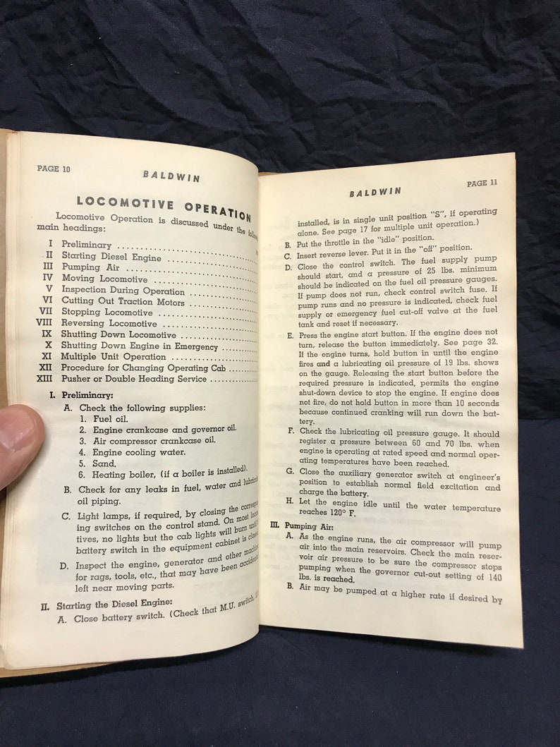 Vintage Mid Century Baldwin Diesel Electric Locomotive Operators Manual ...