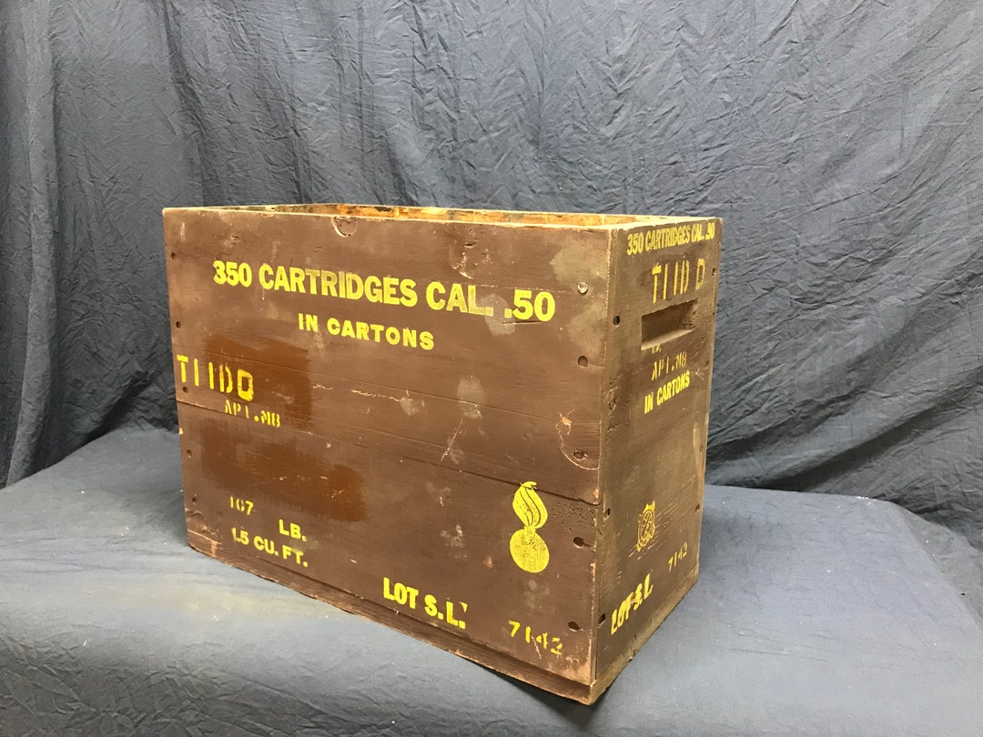 US Military Wooden .50 CAL. Ammo Crate. Explosives Crate. EMPTY ...