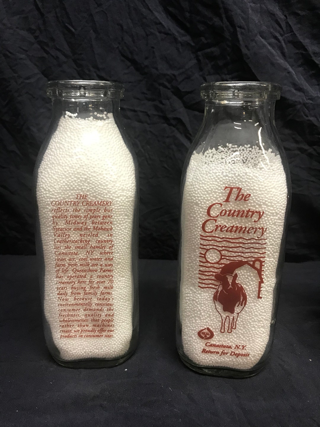 Lot of Four Vintage the Country Creamery Cream Bottles. Vintage Milk ...