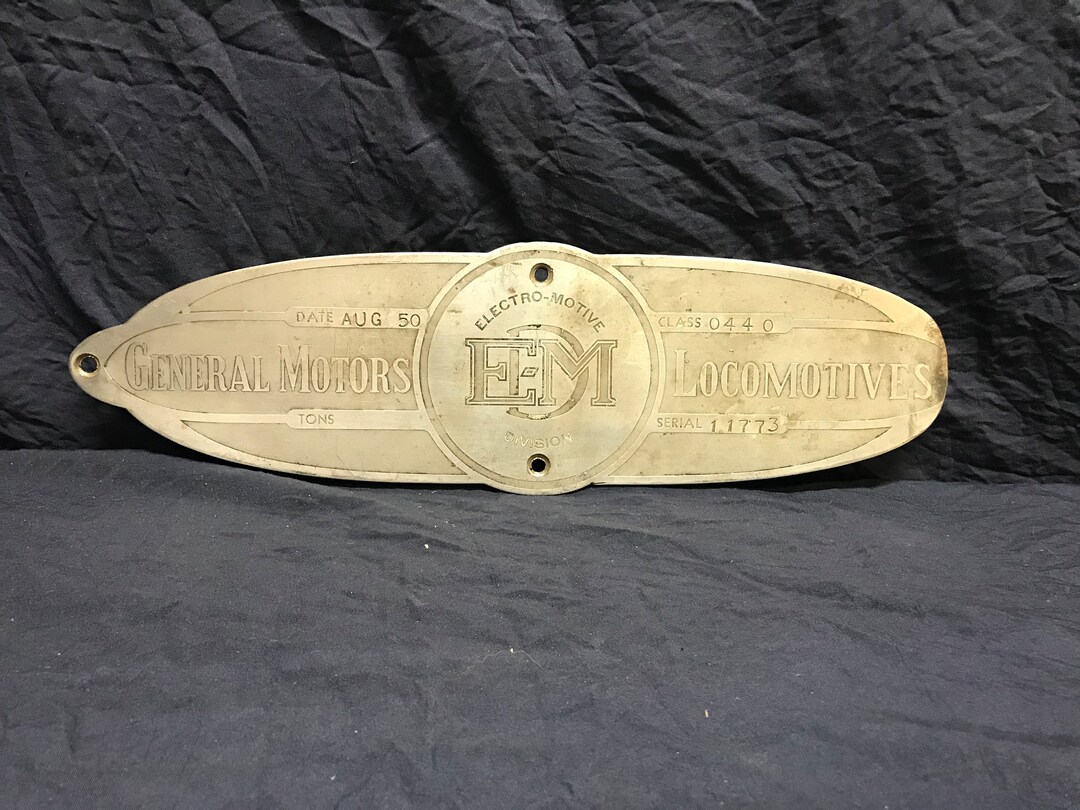 Vintage General Motors EMD Hotdog Builders Plate. Builders Plate. New ...