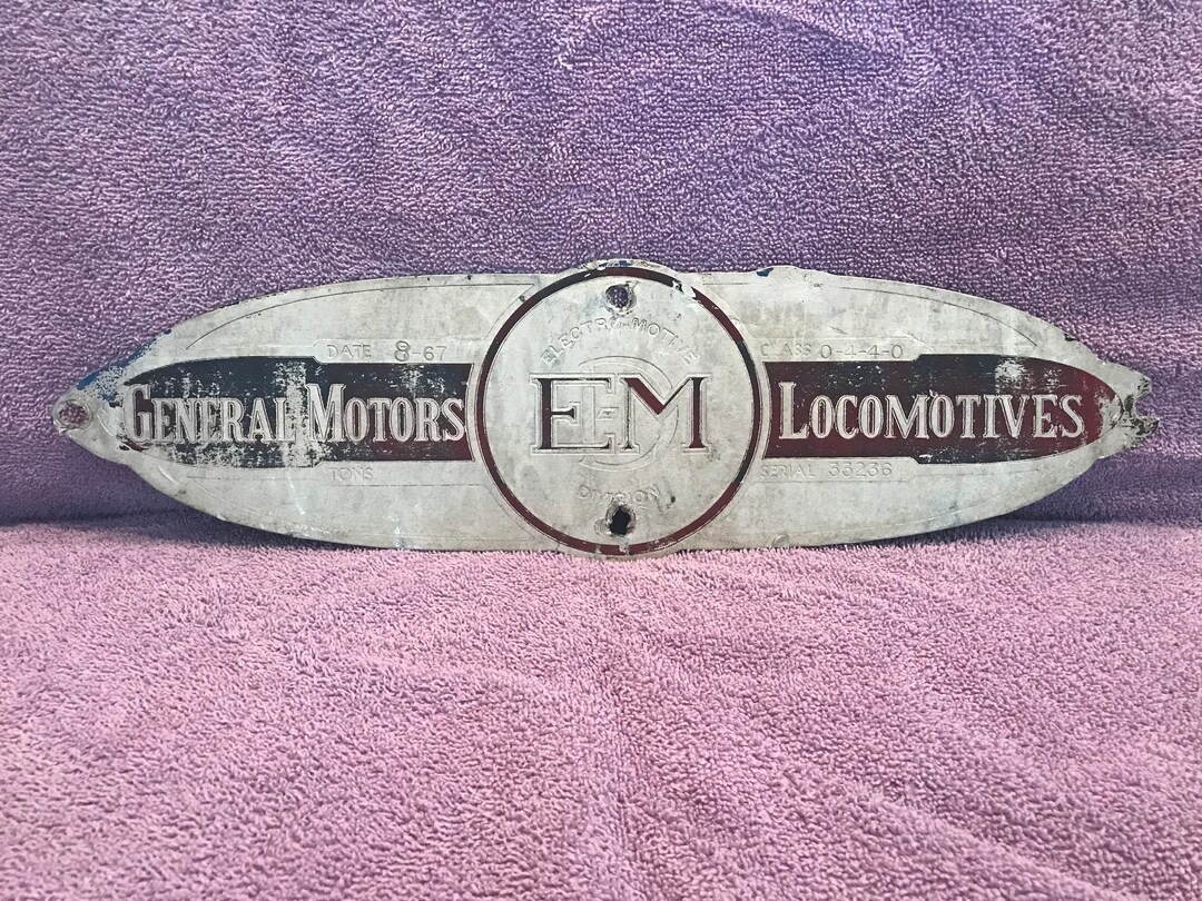 Vintage General Motors EMD Hotdog Builders Plate. Builders Plate. New ...