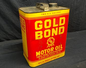 Vintage 2 Gallon Capitol Motor Oil Can. LARGE Capitol Oil Can. Square ...