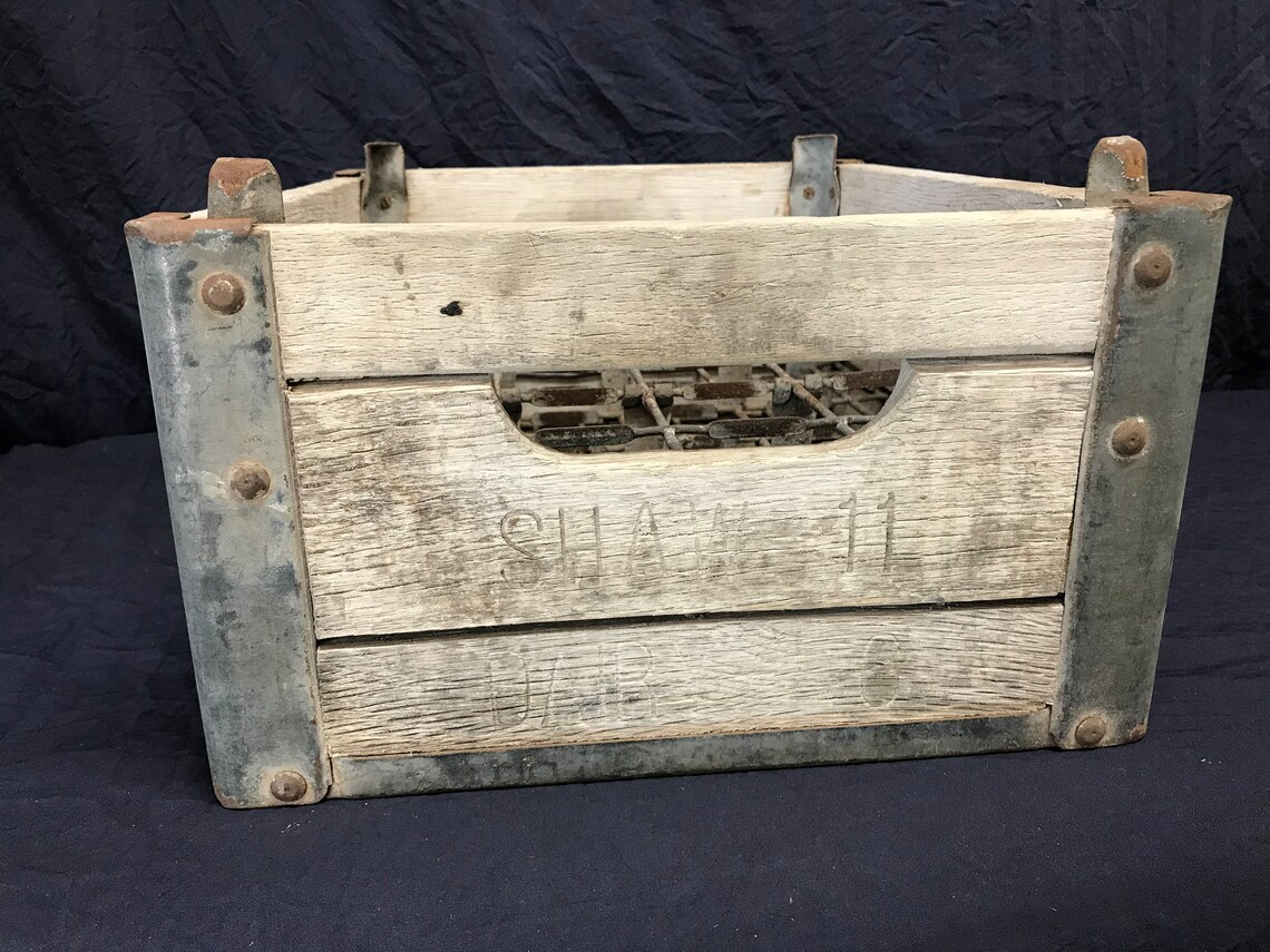 Vintage Wooden Shaw Dairy Creamer Crate. - Etsy