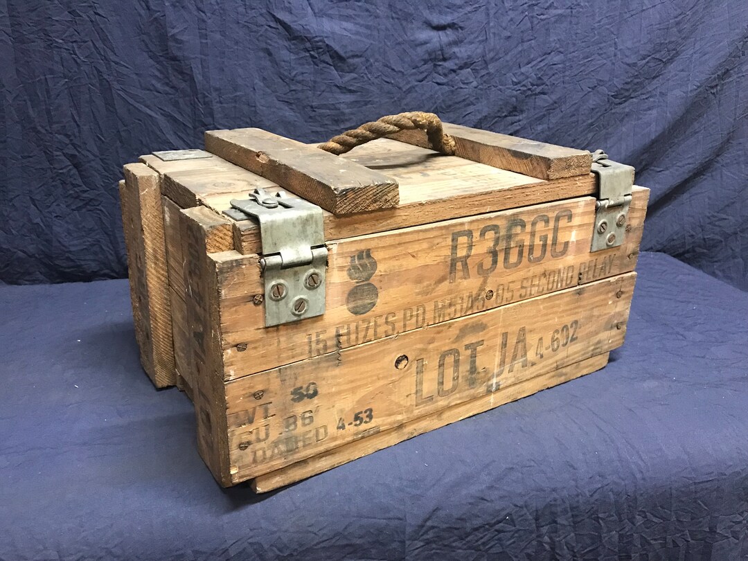 Circa 1953 US Military Wooden Detonator Fuze Crate. Explosives Crate ...