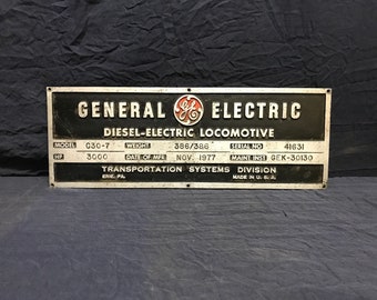 Vintage General Electric Diesel Locomotive Builders Plate. GE C30-7A ...