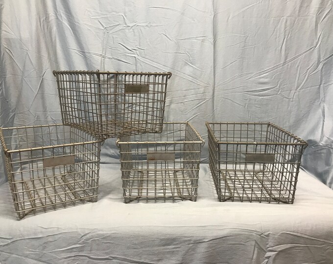 Vintage Metal Wire Locker Basket. Gym Locker Basket. - Etsy