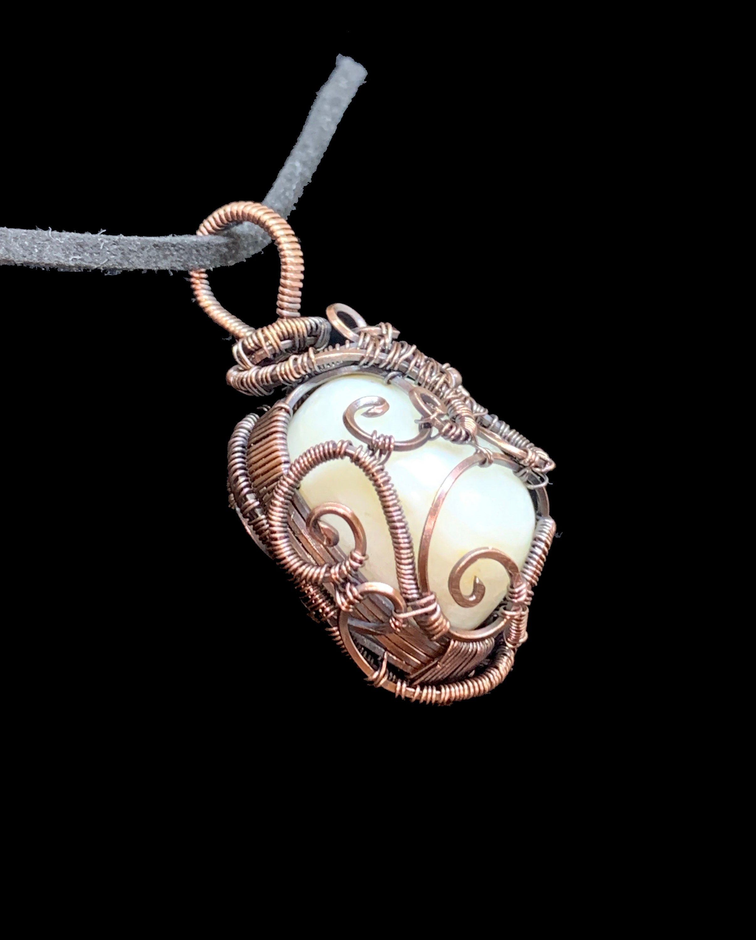 White Stripe Calcite, Shaman Styled in Oxidized Copper - Etsy