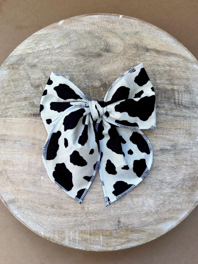 Cow Print Hair Bows for Girls, Western Fable Bows for Girls, Fable Bows ...