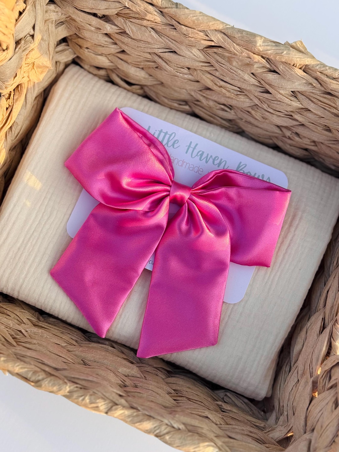 Bubblegum Pink Satin Coquette Hair Bow - Etsy