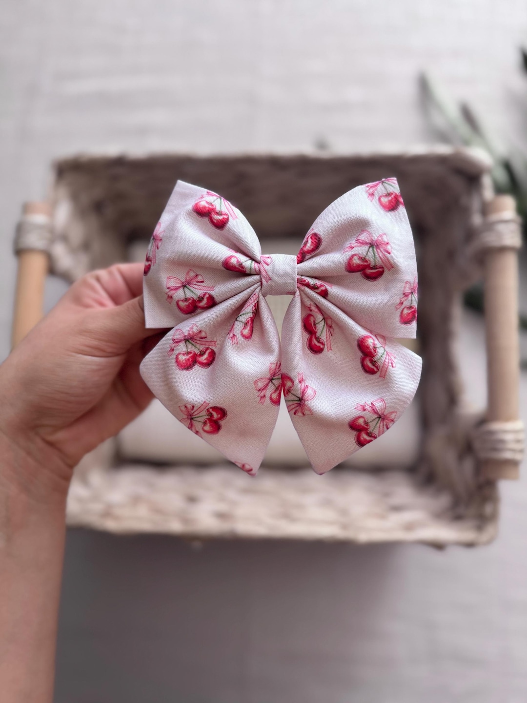 Pink Cherry Coquette Hair Bows for Girls - Etsy