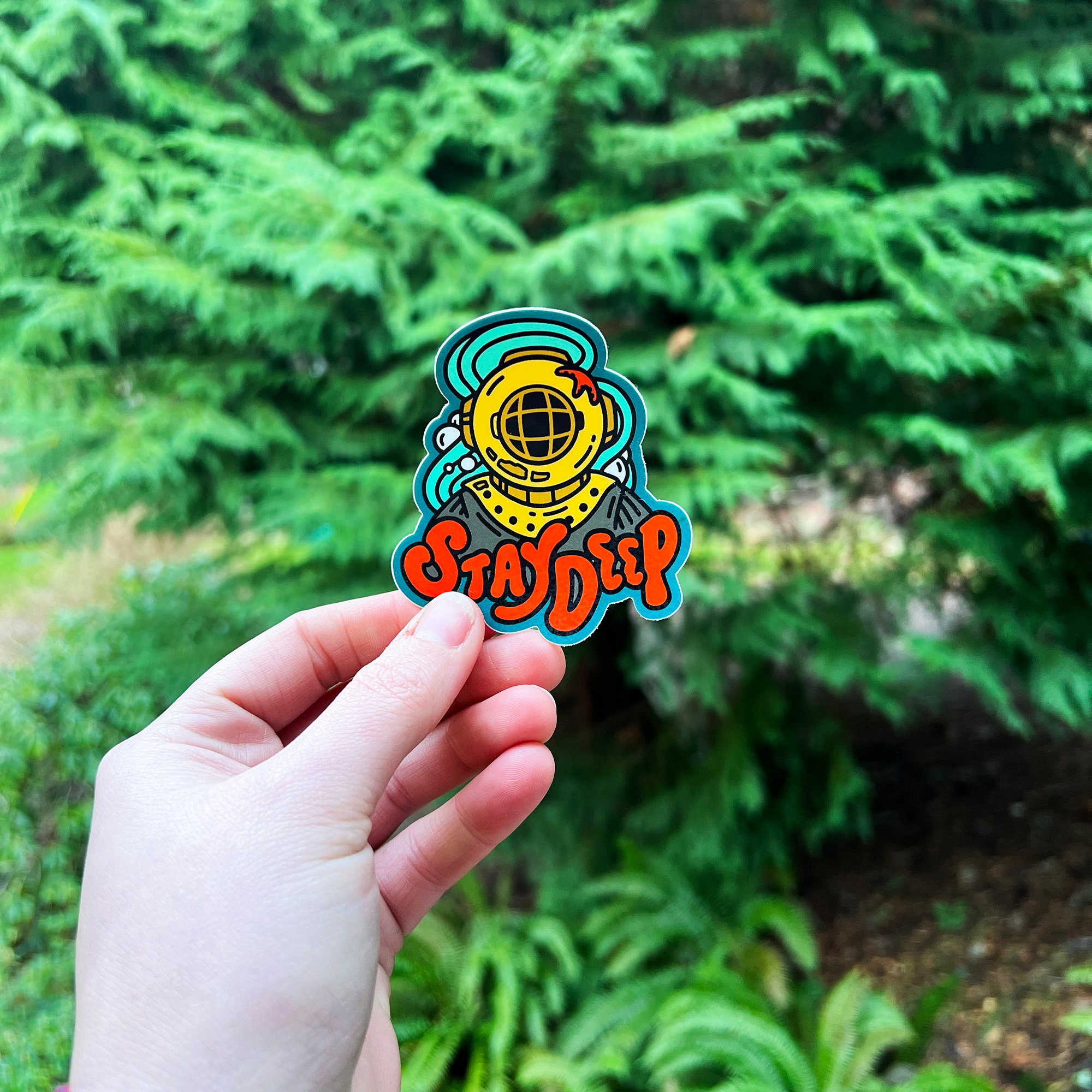 Deep Sea Diver Sticker Stay Deep Nautical Sticker Diving | Etsy