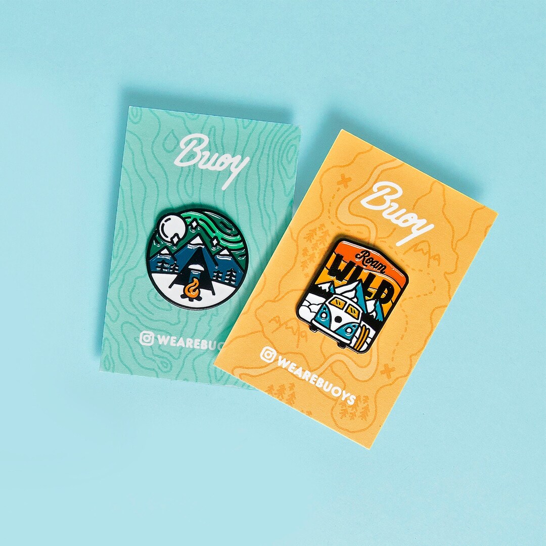 Adventure Pin Pack Outdoor Pin Northern Lights Camping Pin Cabin Pin ...