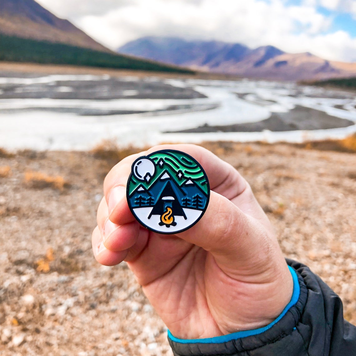 Outdoor Pin Camping Pin Northern Lights Cute Enamel Pin - Etsy