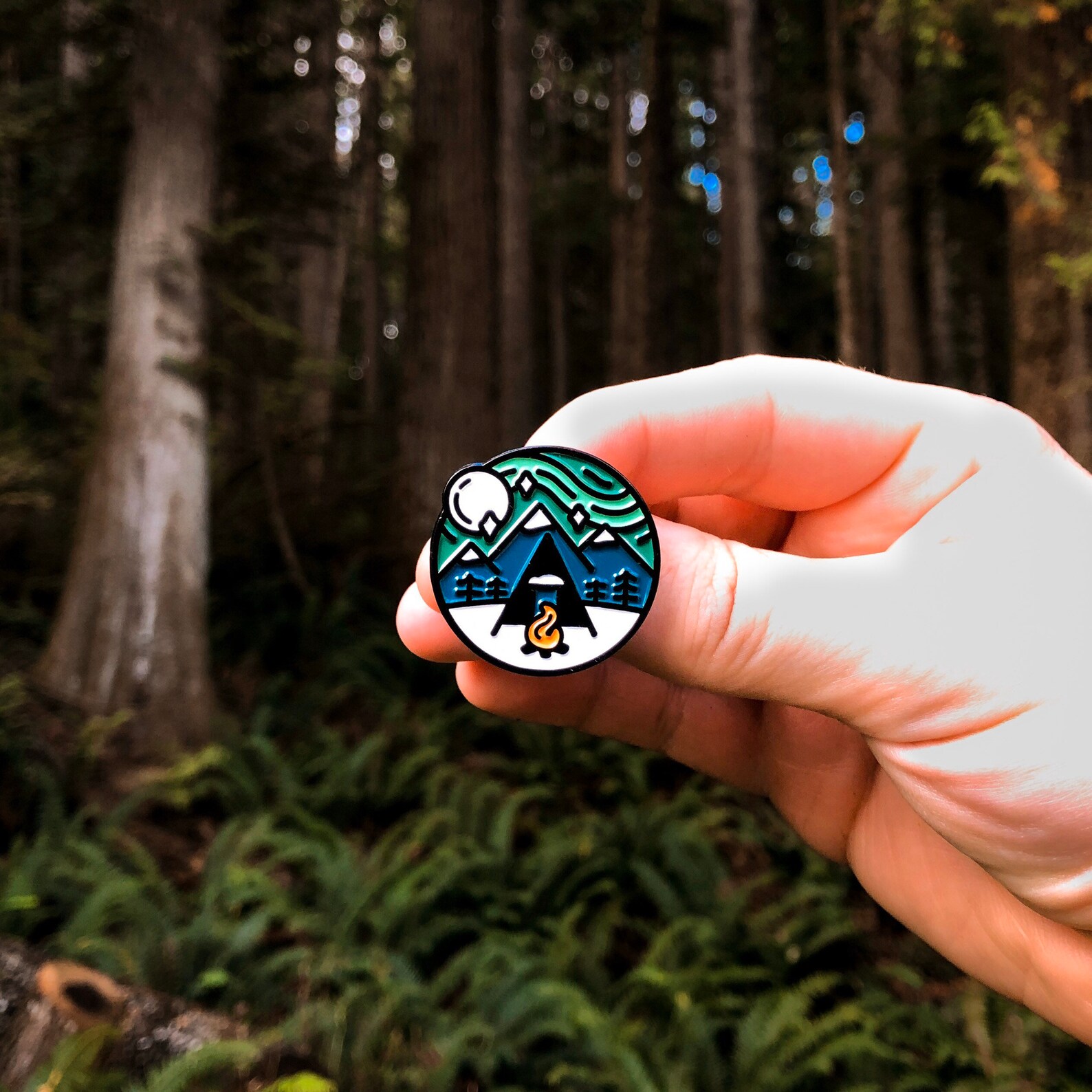 Outdoor Pin Camping Pin Northern Lights Cute Enamel Pin - Etsy