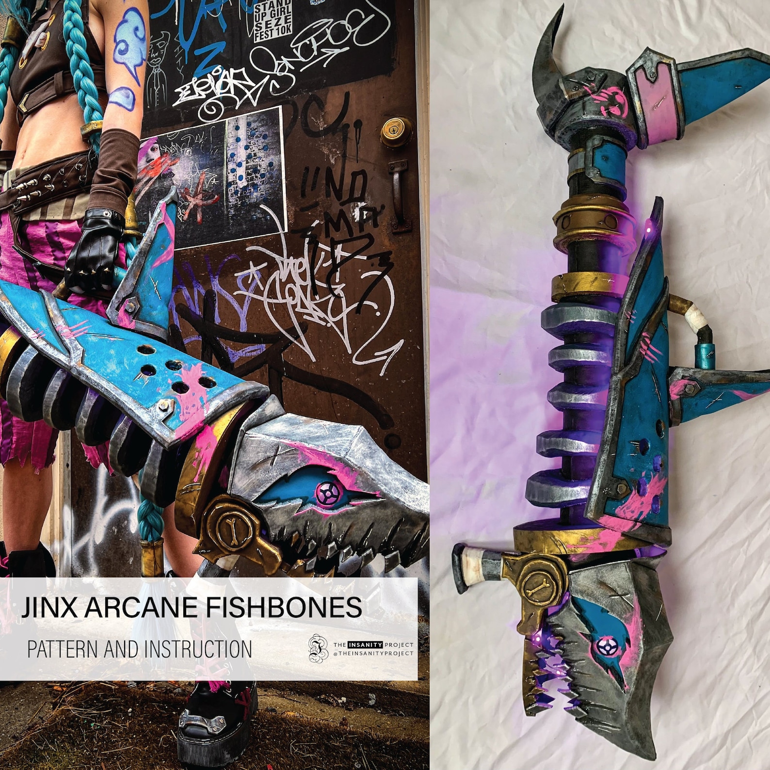 Jinx Arcane Fishbones Cosplay Blueprint and Instruction Guide - Etsy