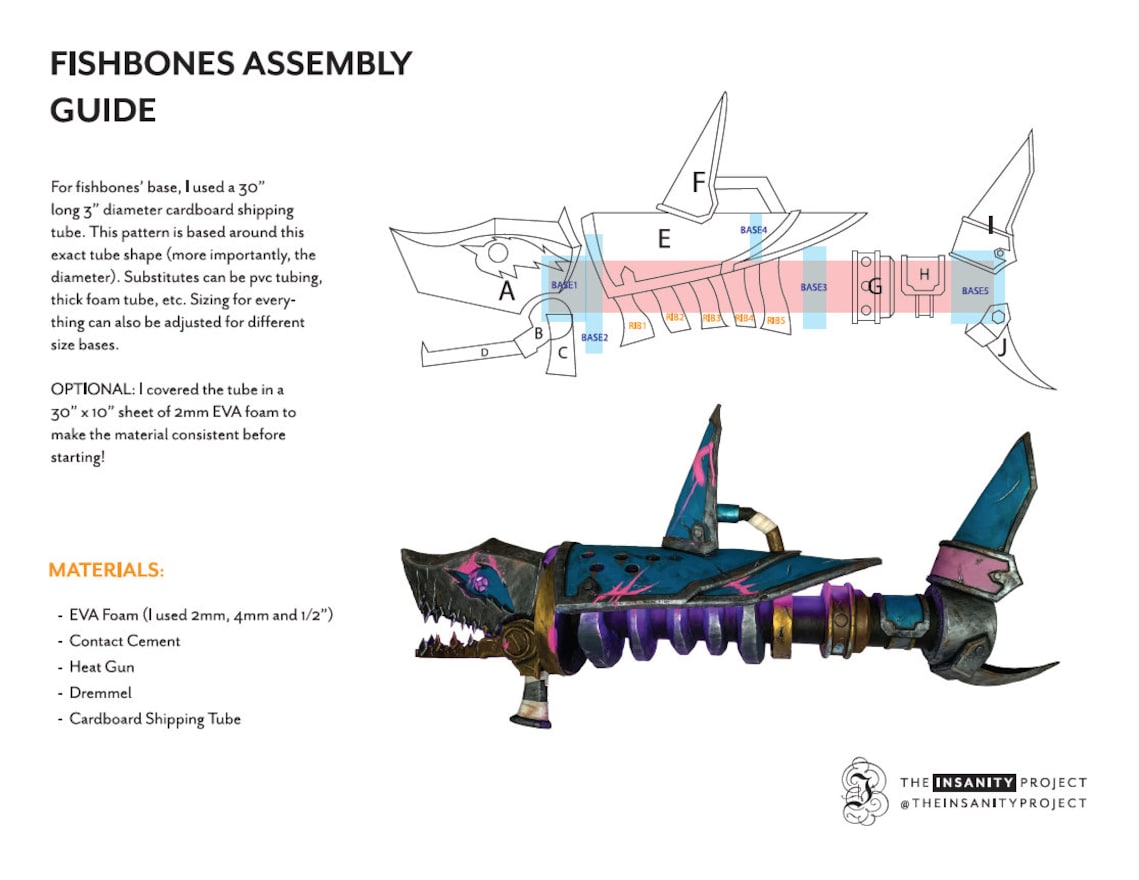 Jinx Arcane Fishbones Cosplay Blueprint and Instruction Guide - Etsy