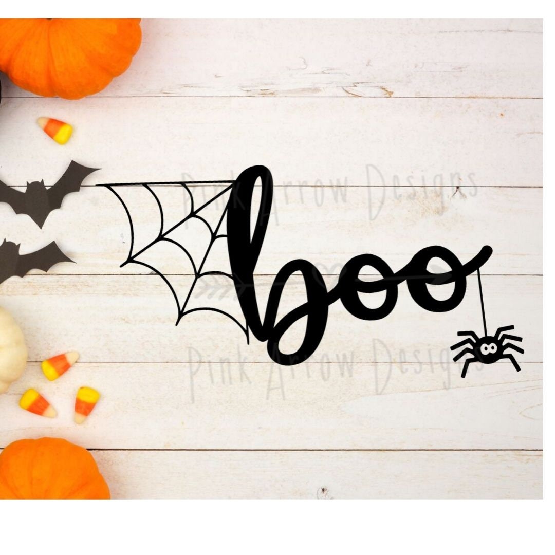 Boo Svg, Halloween Svg, Spiderweb Boo Svg, Boo With Spider Svg, Spooky ...