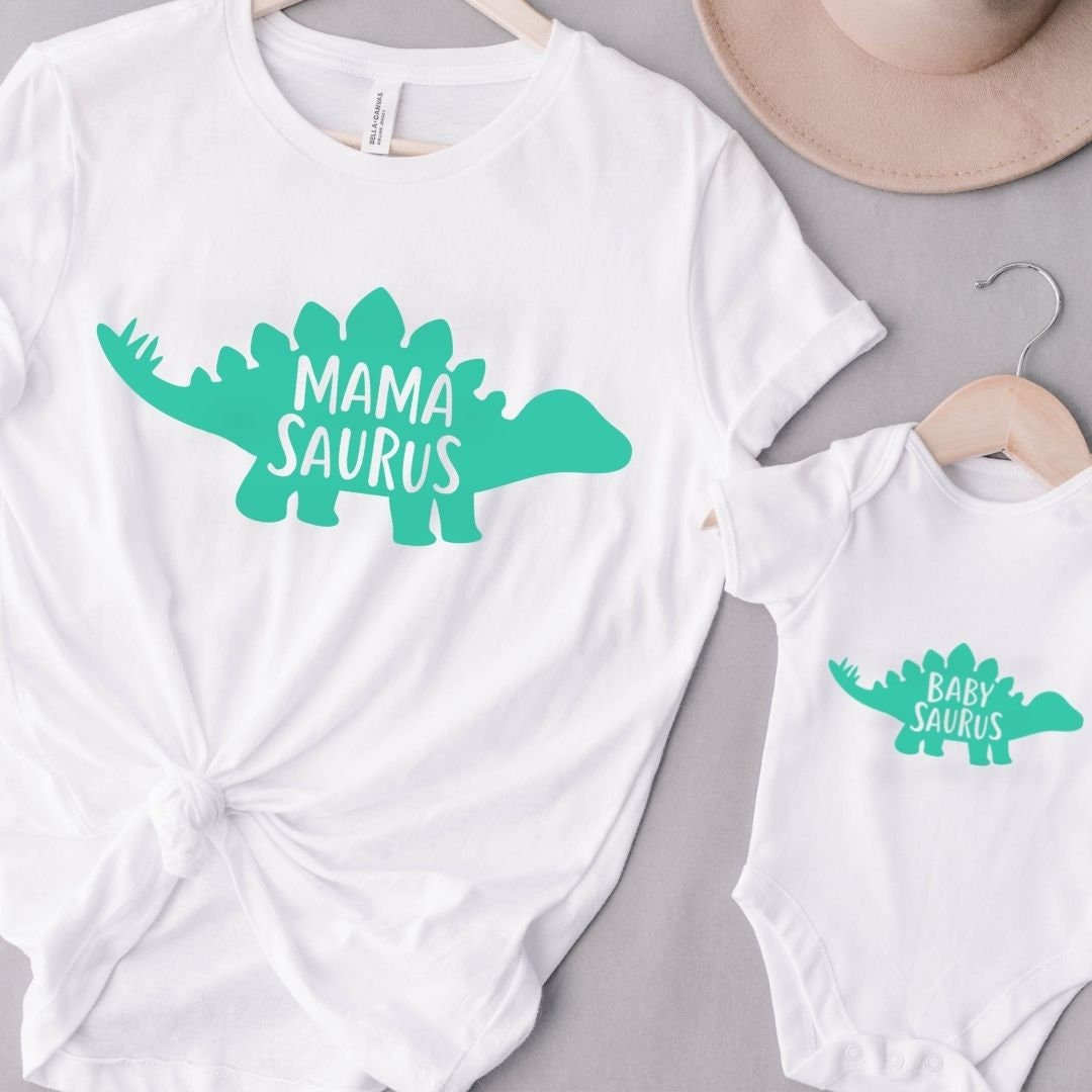 Mamasaurus Babysaurus Svg Mommy and Mini Dinosaur Svg | Etsy
