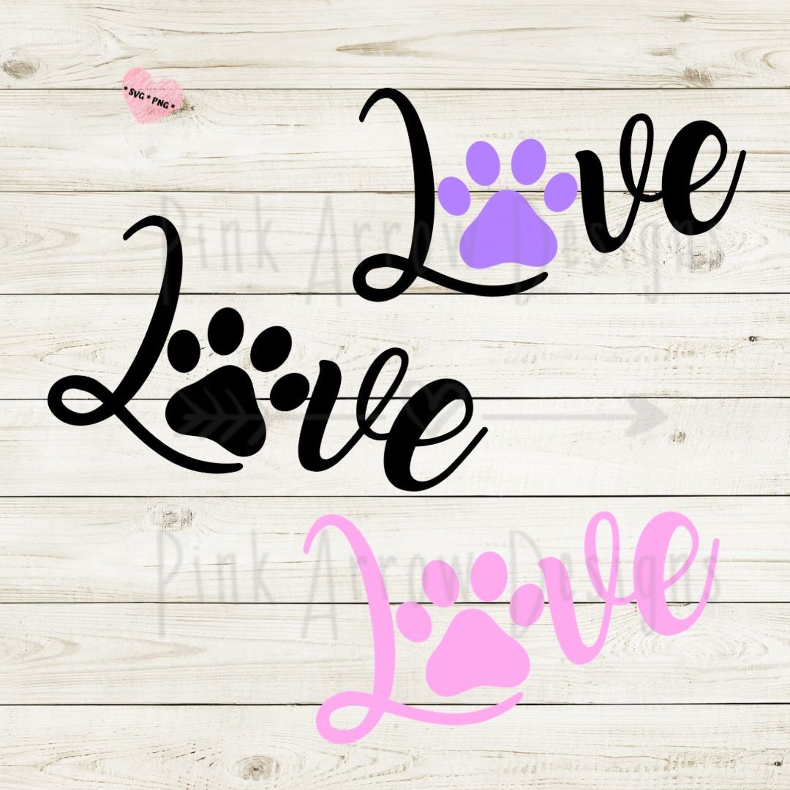Paw print svg Love paw print svg I love my dog svg Paw | Etsy