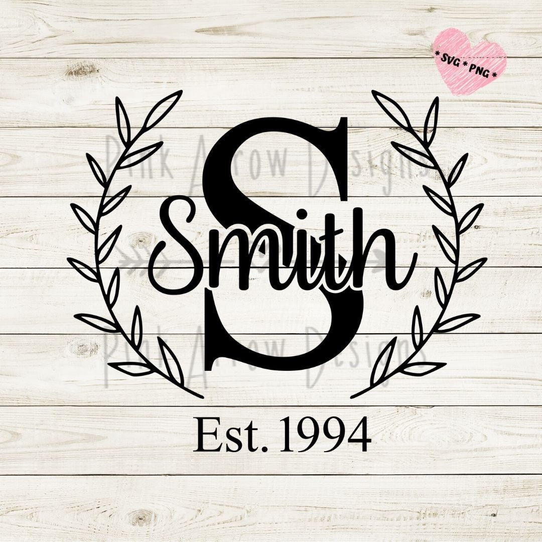 Last Name Monogram Svg, Personalized Name Svg, Monogram Last Name Svg ...