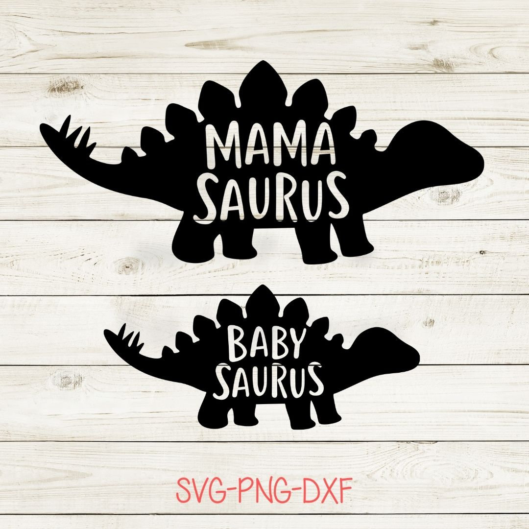 Mamasaurus Babysaurus Svg Mommy and Mini Dinosaur Svg | Etsy