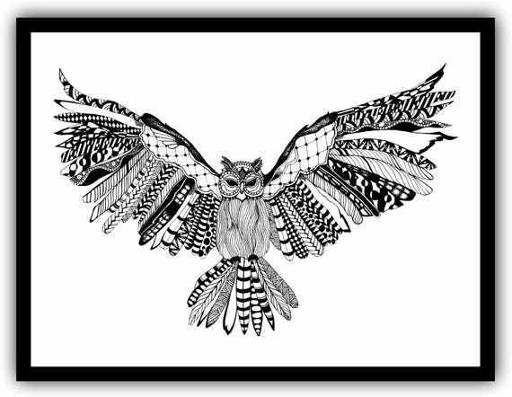 Snowy Owl Print | Etsy