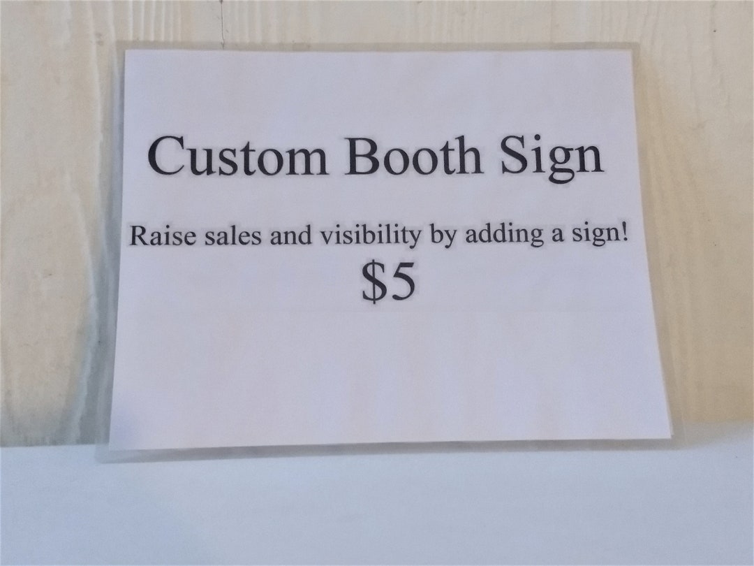 Custom Laminated Sign - Vendors Fleamarkets Booths - Etsy