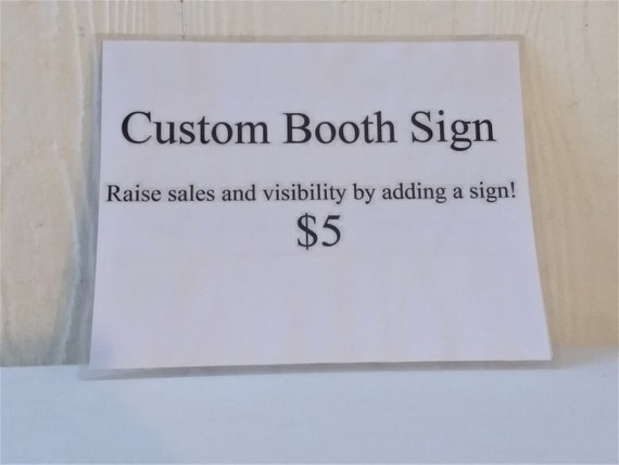 Custom Laminated Sign Vendors Fleamarkets Booths - Etsy