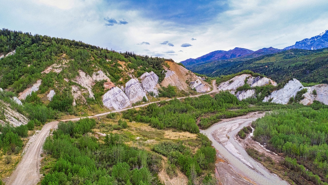 Alaskan Zoom Background. Aerial Image Captured of Colorful Rock ...