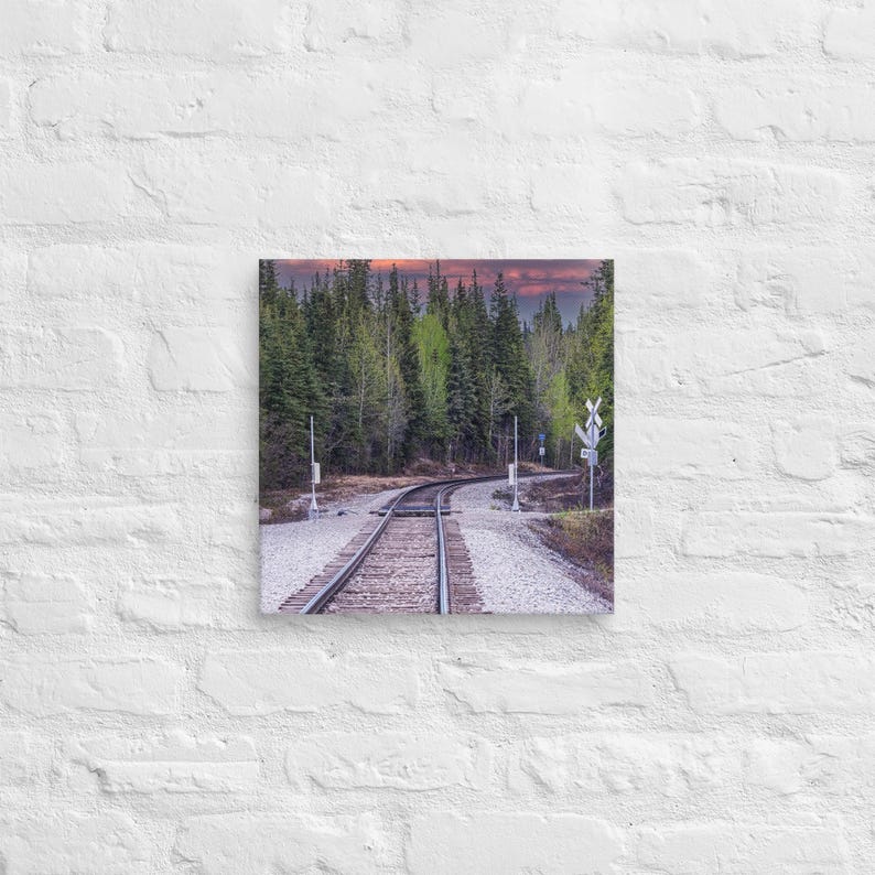 Denali Railroad Sunset - Alaska Train Tracks Canvas Print - National ...