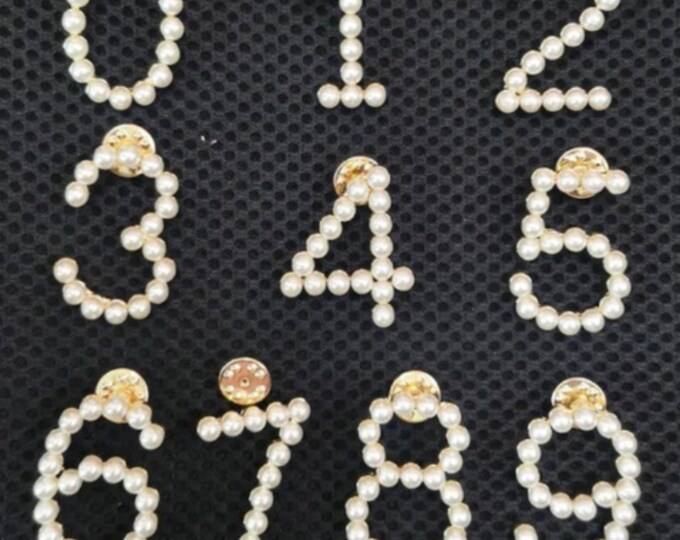 Pearl Numbers| Line Number| Number Pin| DIVA| MIP Gift| Pretty Girl| - Etsy