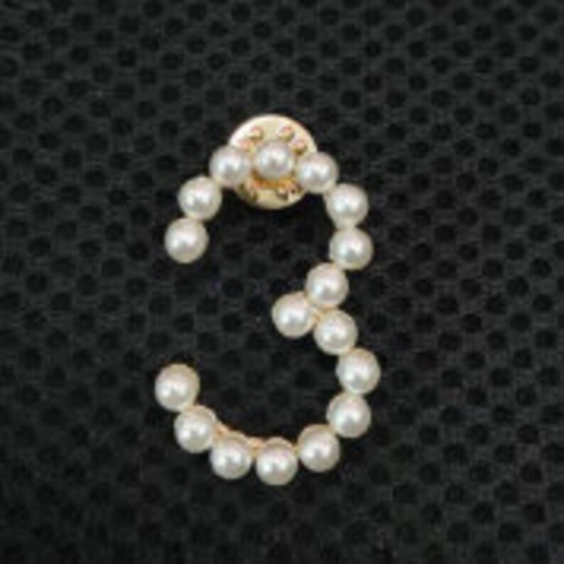 Pearl Numbers Line Number Number Pin DIVA MIP Gift Pretty - Etsy