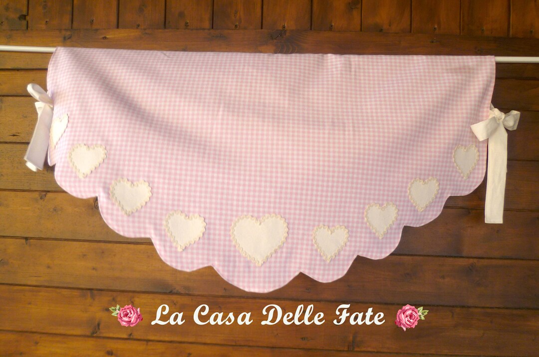 Country-chic Hearts Radiator Cover in Gingham Fabric, Scalloped ...