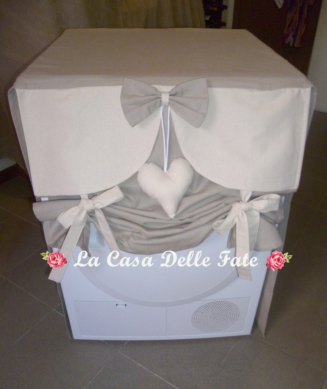Customized Fabric Washing Machine Cover With Custom Color With Bow ...