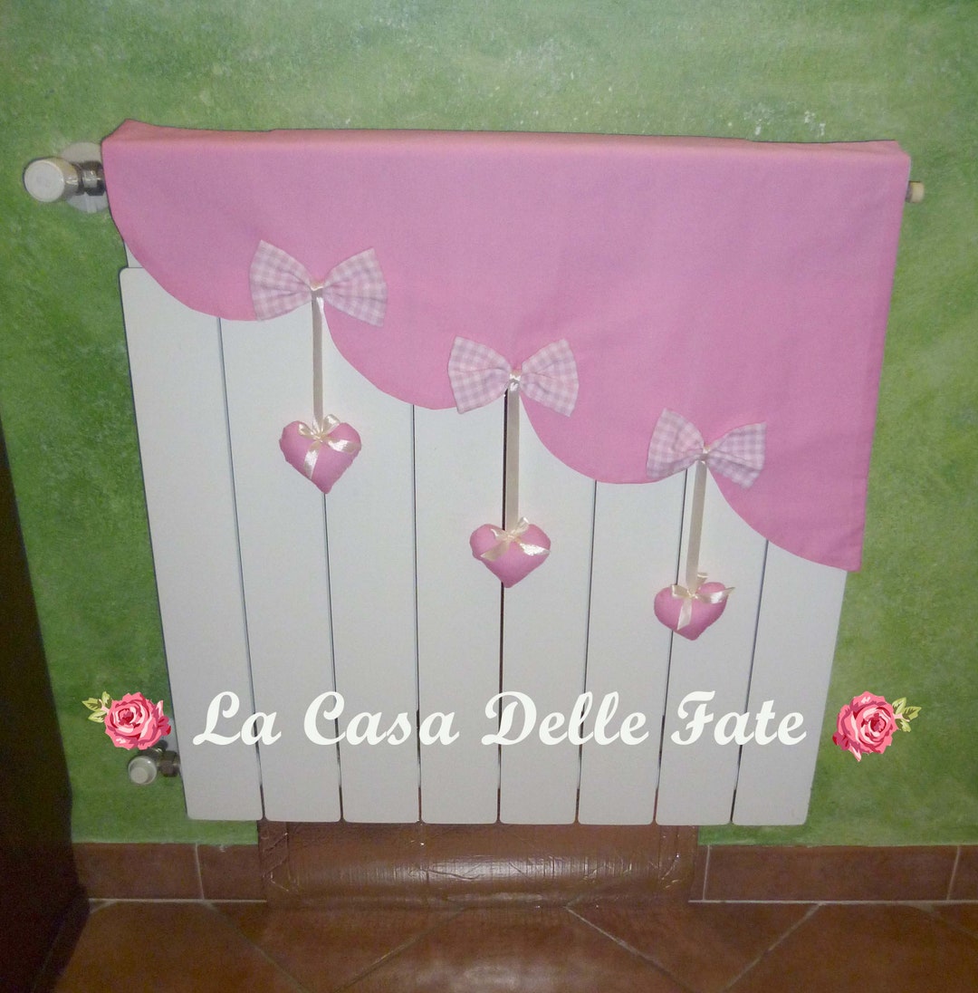 Shabby-chic Pink Radiator Cover Scaled Waves With Bows and Hanging ...