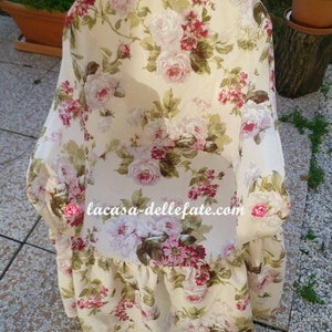 Shabby-chic Pink Floral Chair Cover With Armrests for Garden Plastic ...