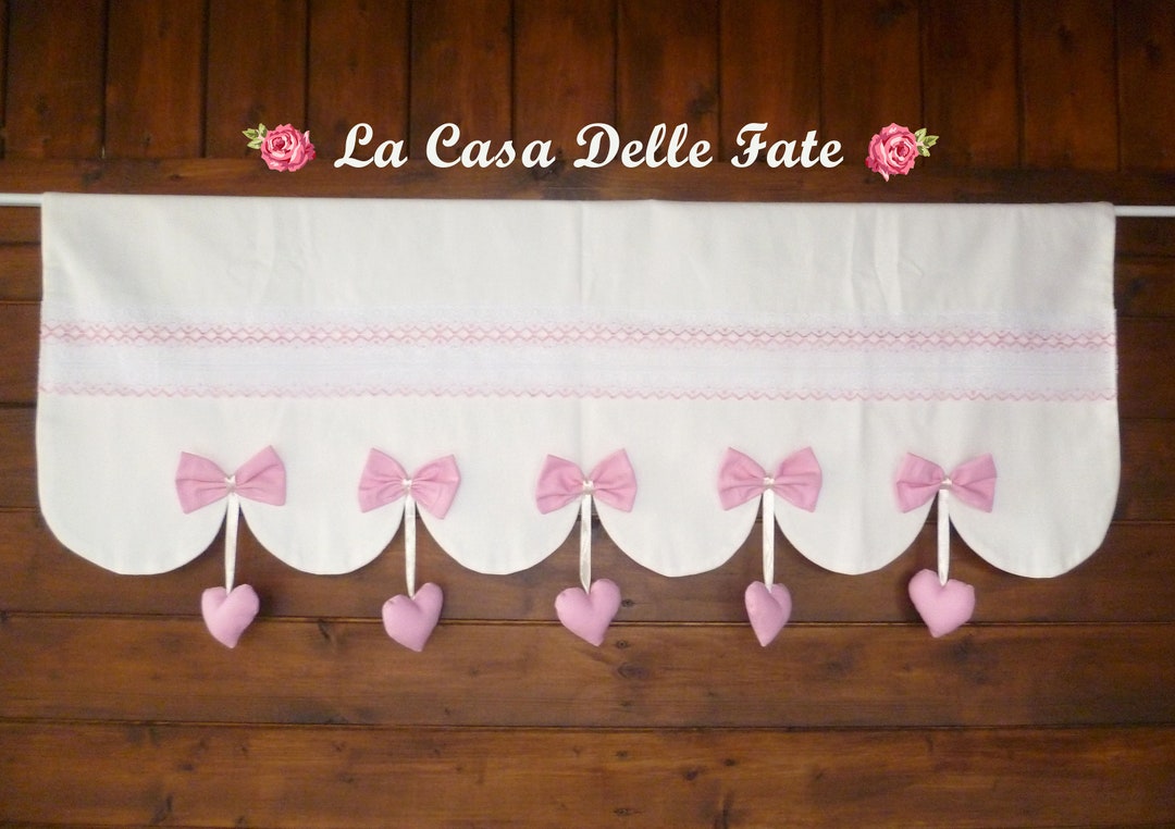 Shabby-chic Wave Radiator Covers With Hanging Bows and Hearts, White ...