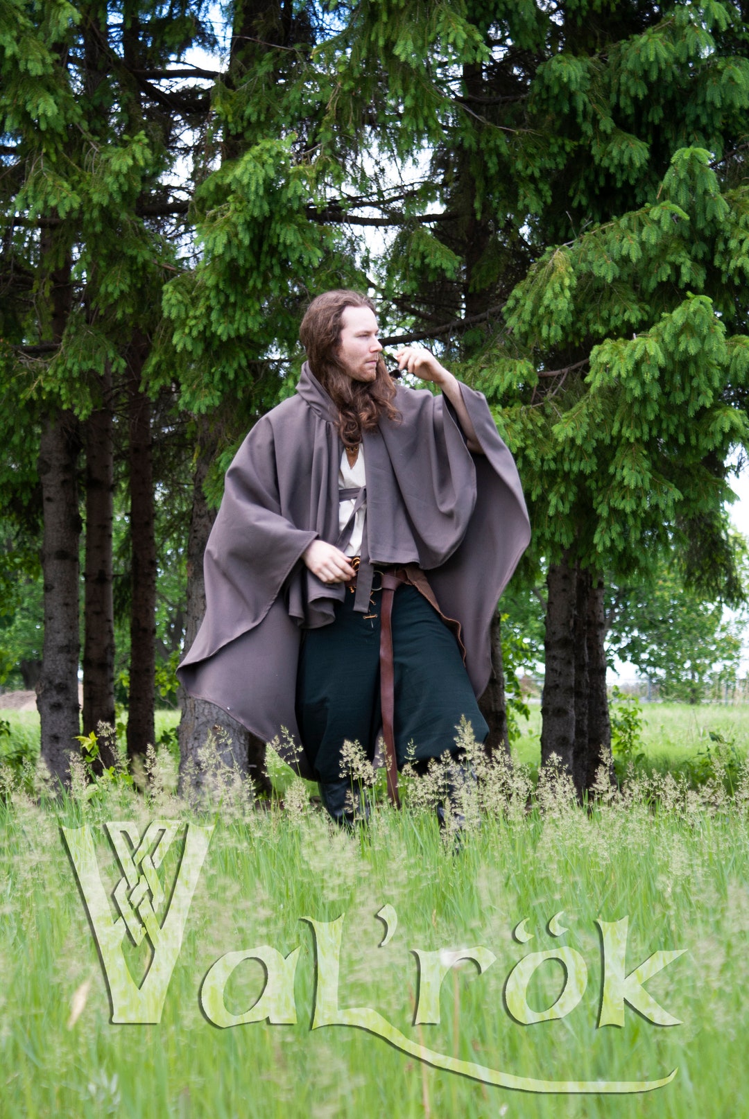 Rogue Cloak by Val'rök Man Hooded Cape Black Hood LARP Role Play ...