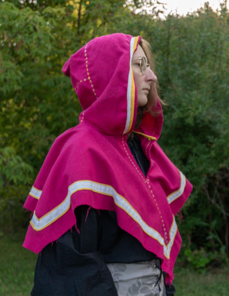 Short Triangle Cloak With Pointy Hood Hot Pink *in Stock* by Val'rök ...