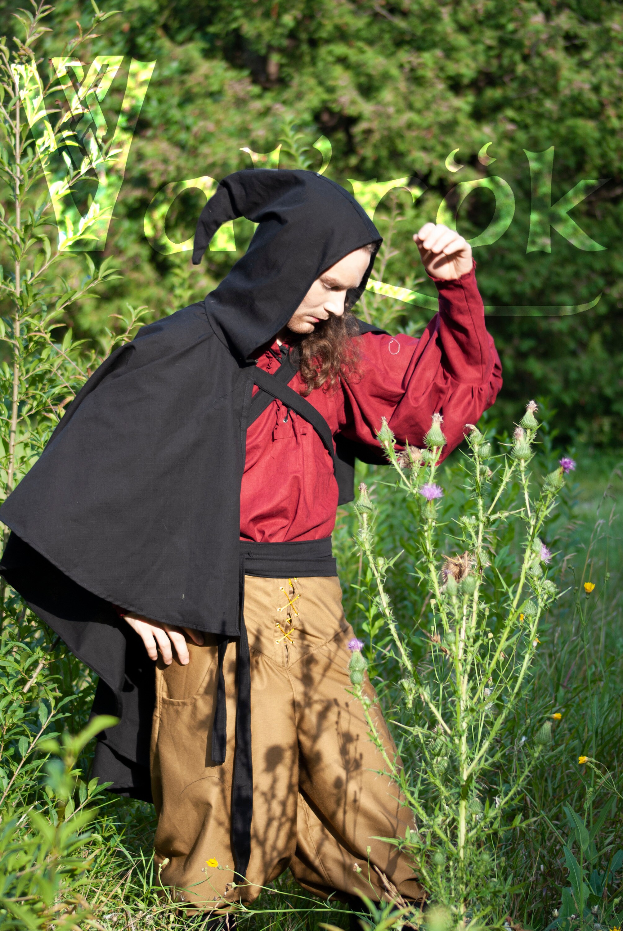 Rogue Cloak by Val'rök Man Hooded Cape Black Hood LARP | Etsy Canada