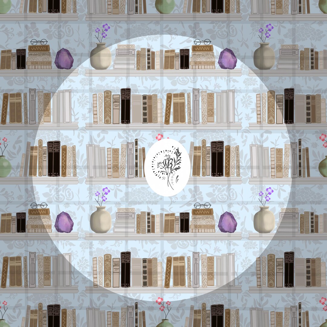 Elegant Victorian Style Seamless Pattern for Book Lovers, Crystals ...